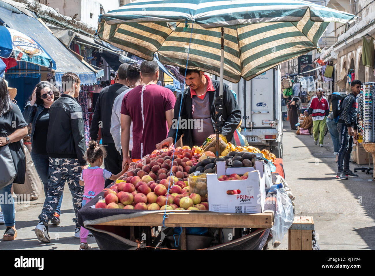 Fruit Stand in a Marketplace, Essaouira, Marrakesh-Safi, Morocco Stock ...