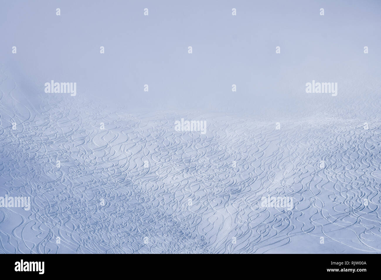Abstract lines in snow from skiing off piste Stock Photo - Alamy