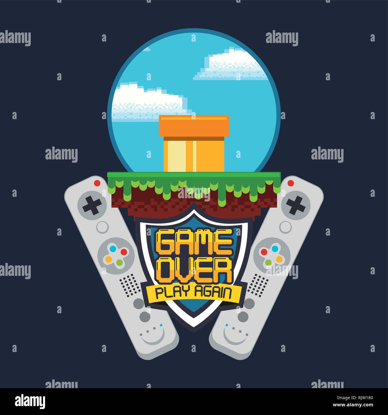 videogame game over concept Stock Vector Image & Art - Alamy