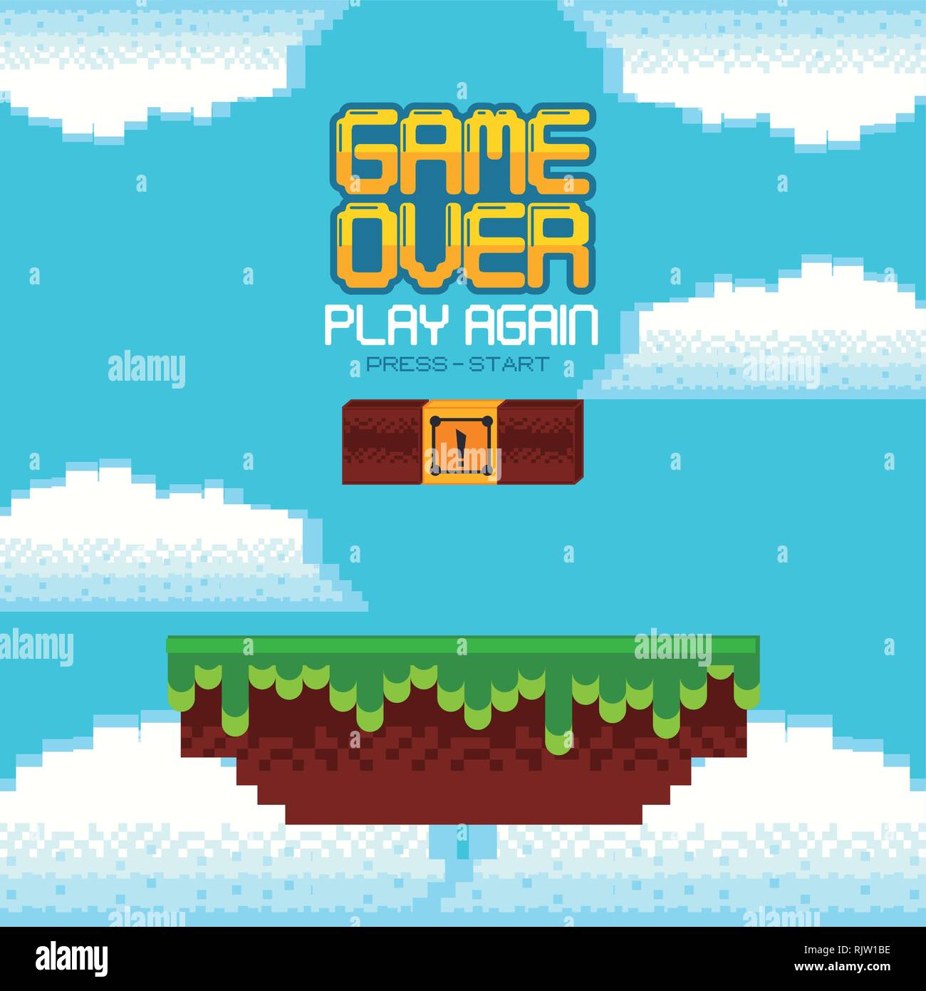 videogame game over concept Stock Vector Image & Art - Alamy
