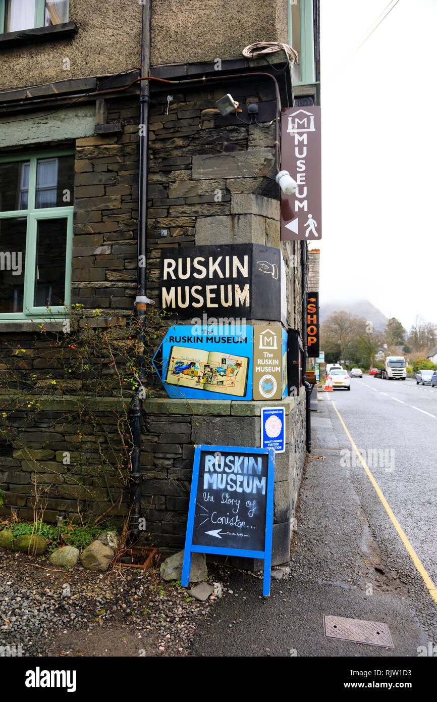 The Ruskin Museum, Coniston, Lake District, Cumbria, England. Dedicated ...