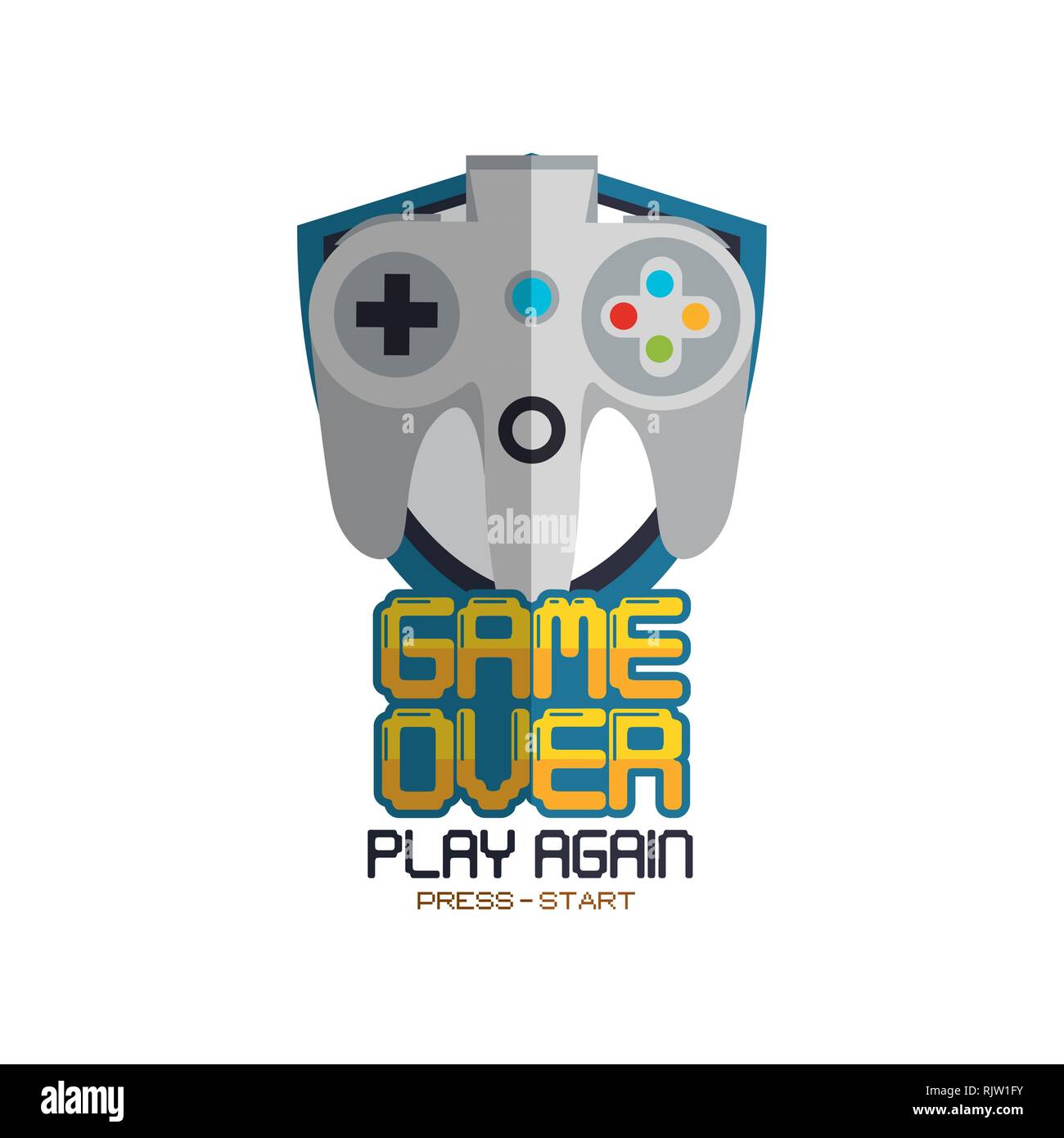 videogame game over concept Stock Vector Image & Art - Alamy