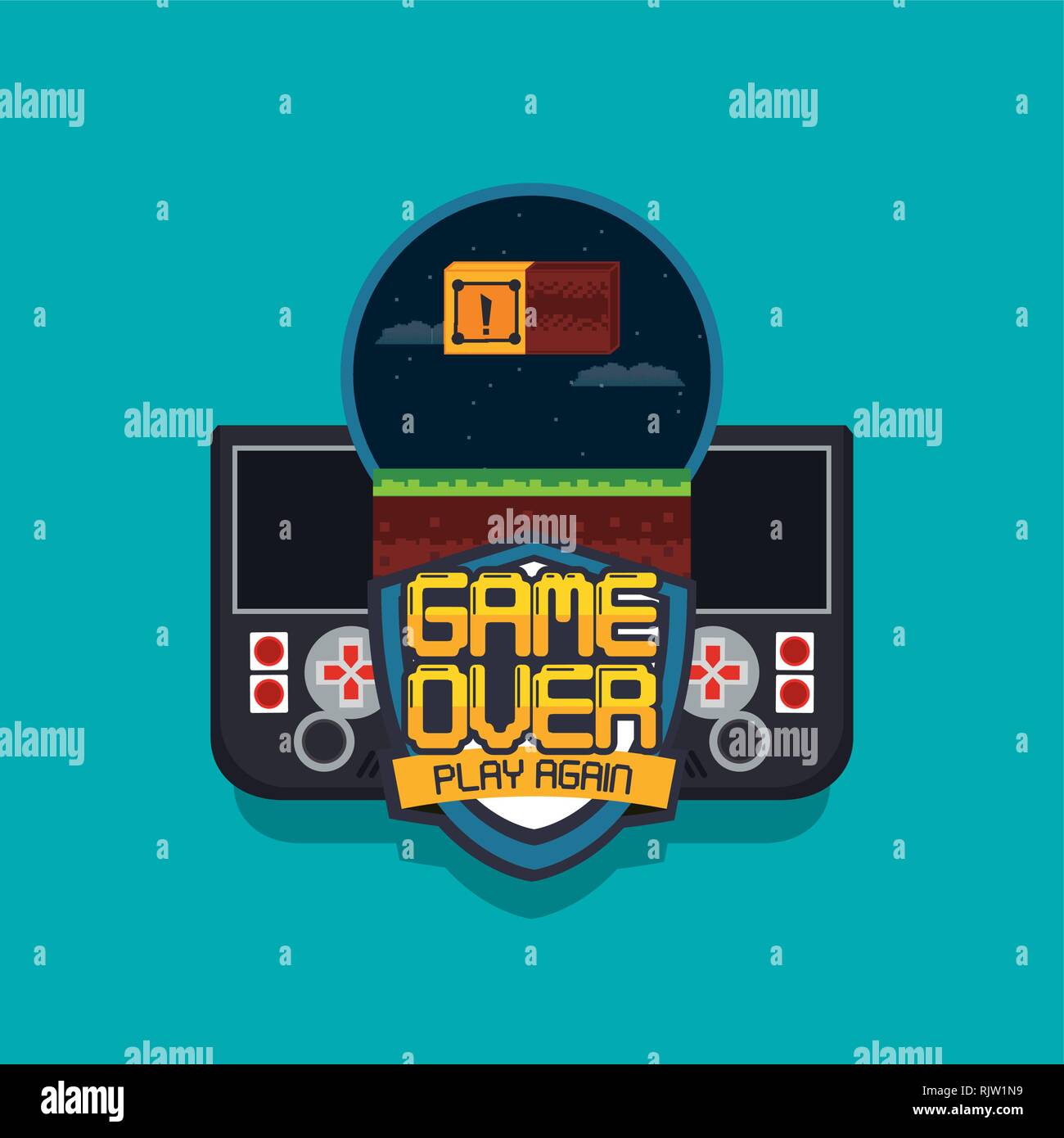 videogame game over concept Stock Vector Image & Art - Alamy