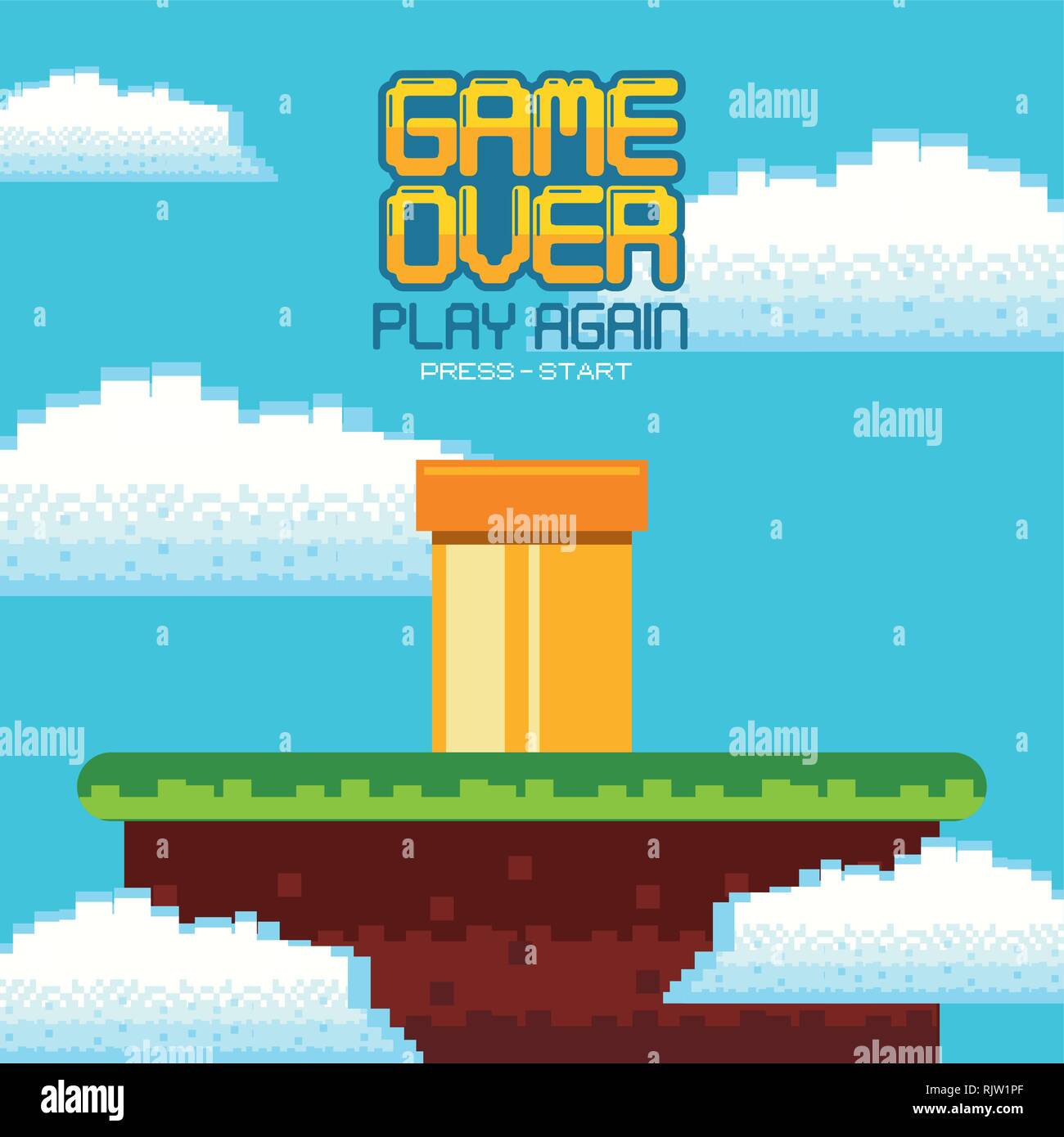 videogame game over concept Stock Vector Image & Art - Alamy