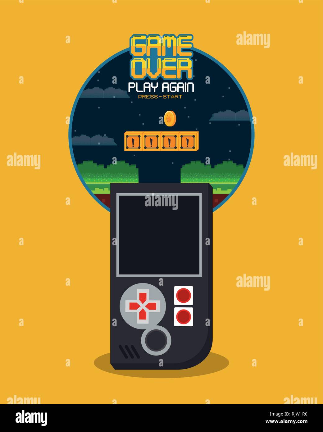 videogame game over concept Stock Vector Image & Art - Alamy