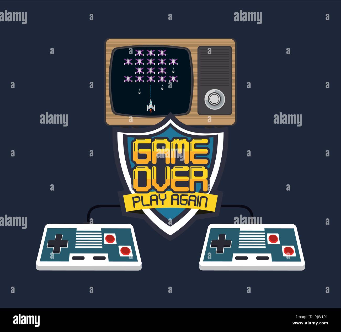 videogame game over concept Stock Vector Image & Art - Alamy