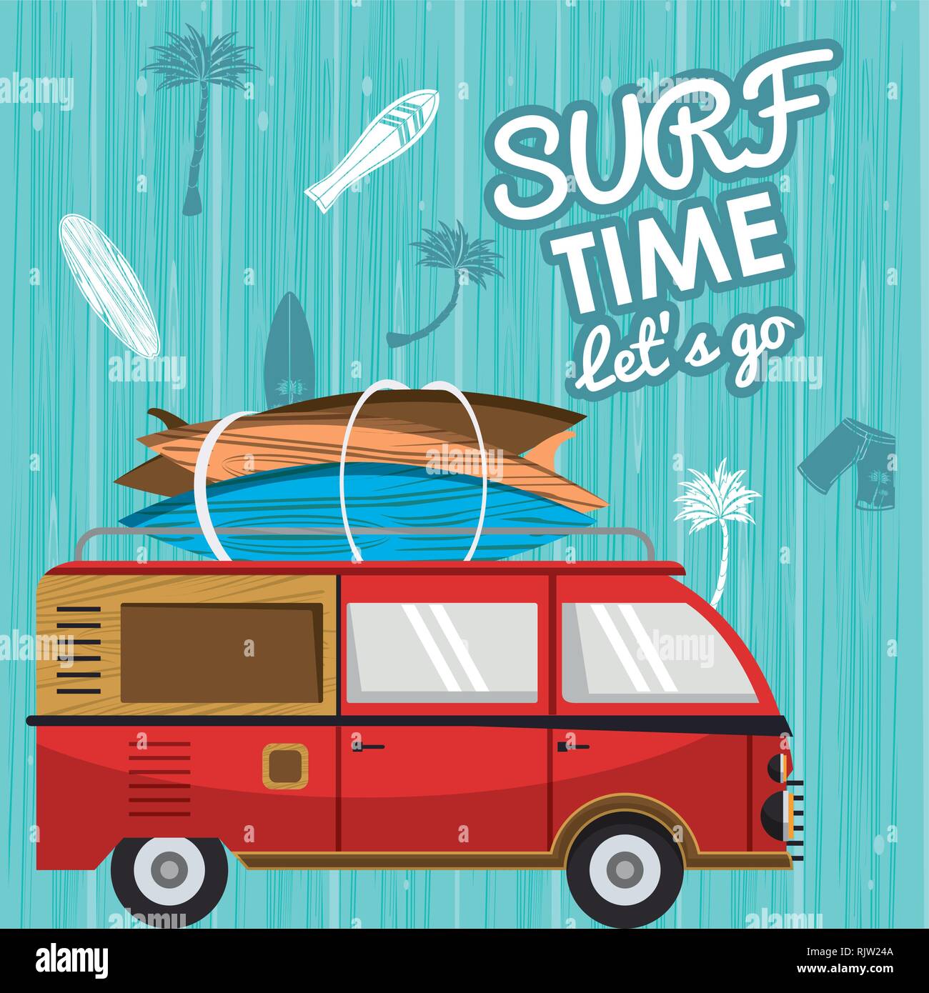 Surf time card Stock Vector Image & Art - Alamy