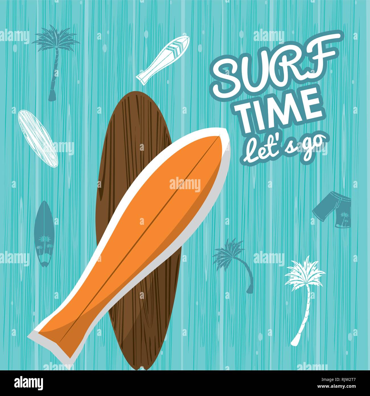 Surf time card Stock Vector Image & Art - Alamy