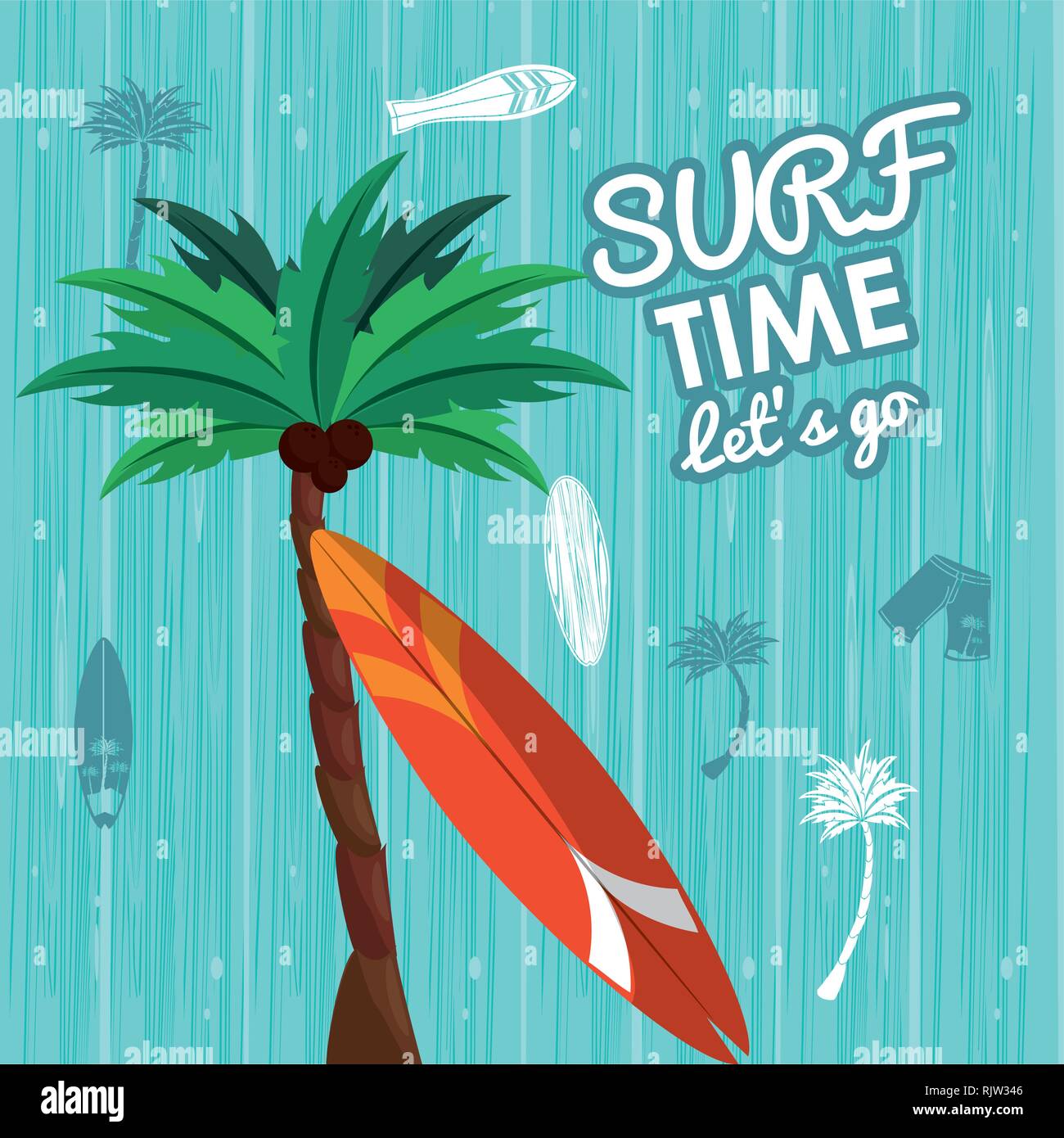 Surf time card Stock Vector Image & Art - Alamy