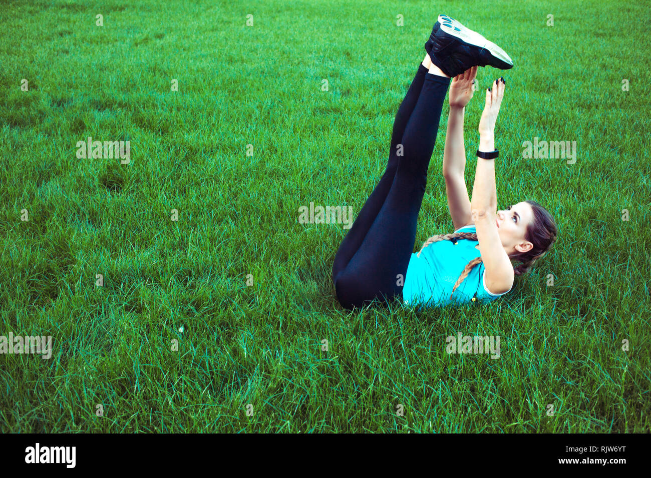 Training in nature working out hi-res stock photography and images - Alamy