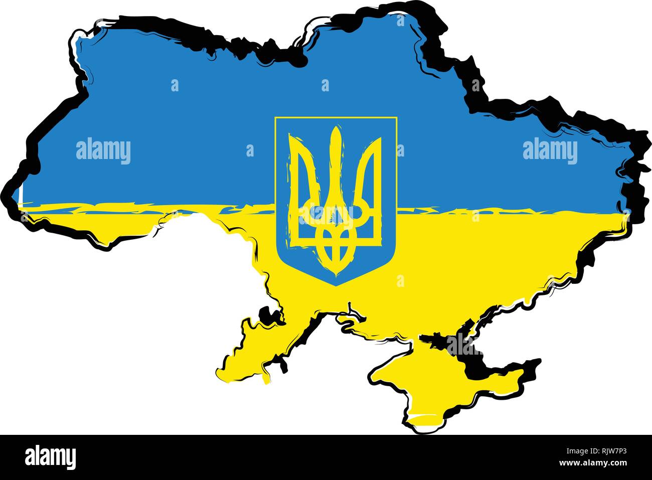 Map of Ukraine with flag Stock Vector Image & Art - Alamy