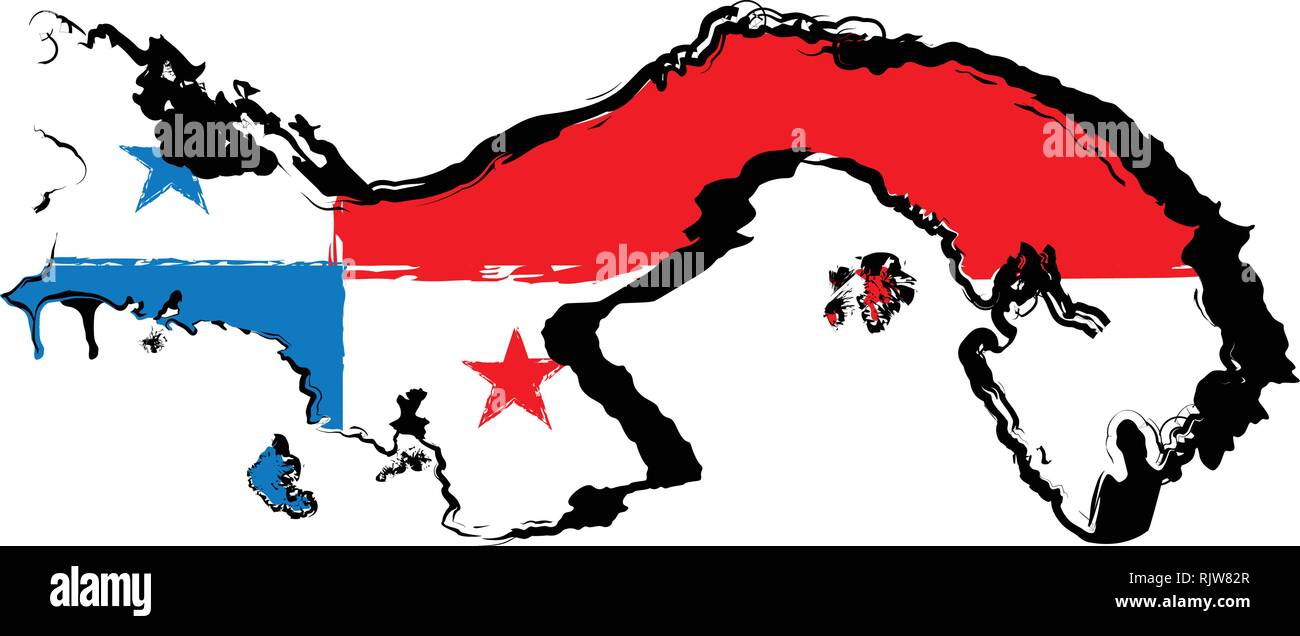 Map of Panama with flag Stock Vector Image & Art - Alamy