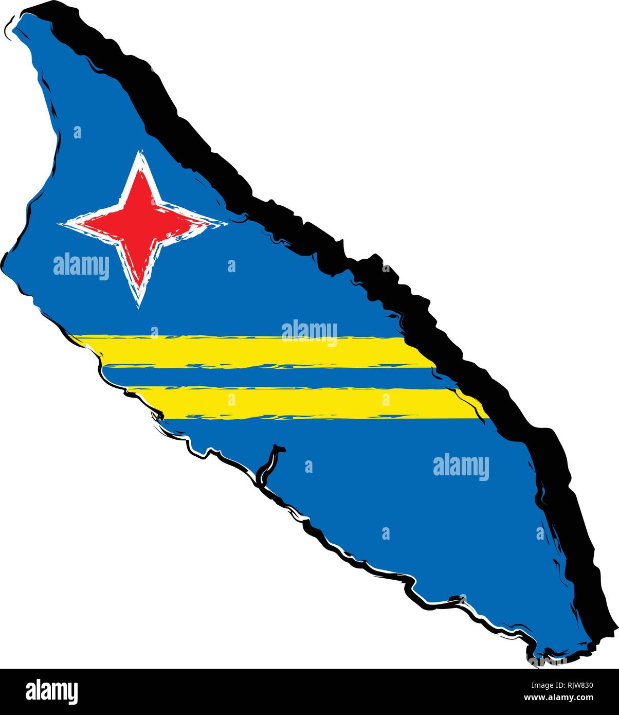 Aruba patriotic flag Stock Vector Images - Alamy