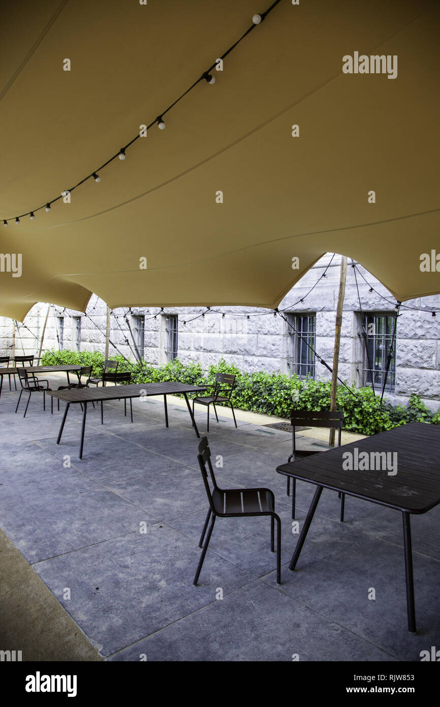 Bar terrace, seating and rest detail Stock Photo - Alamy