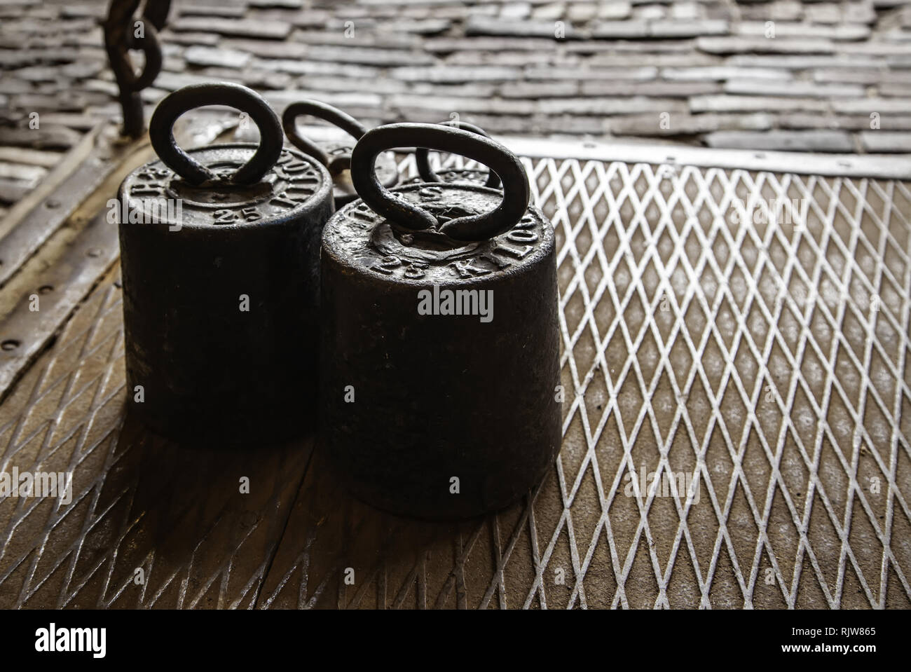 Old weights, detail of quantity measurement Stock Photo - Alamy