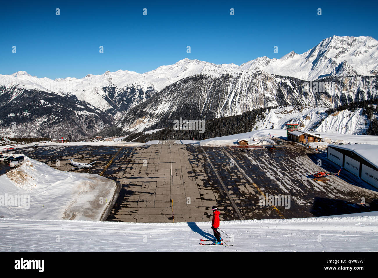 Courchevel airport, france hi-res stock photography and images - Alamy
