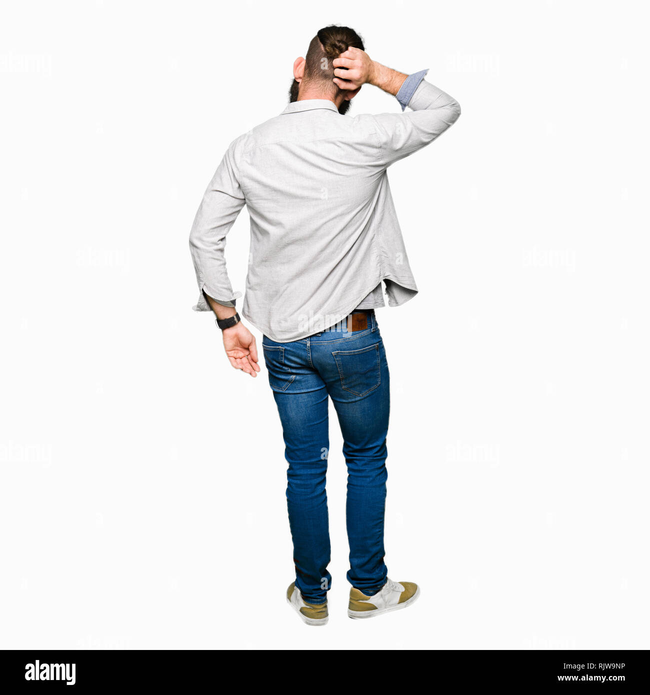 Blond man rear view Cut Out Stock Images & Pictures - Alamy