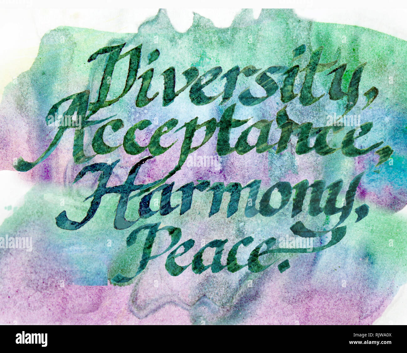 Calligraphy hand lettering Stock Photo - Alamy