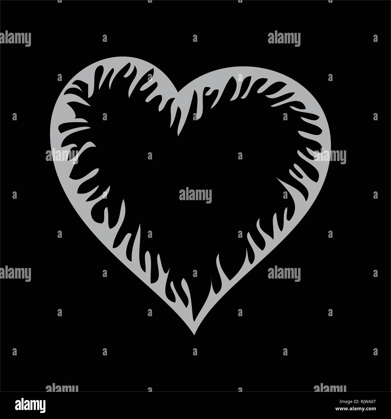 vector illustration of heart for romantic design Stock Vector Image ...