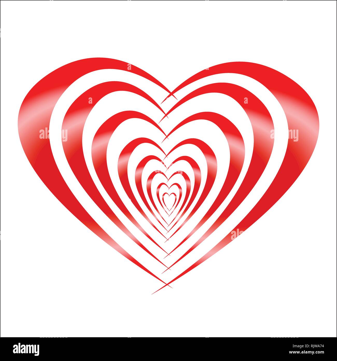 vector illustration of heart for romantic design Stock Vector Image ...