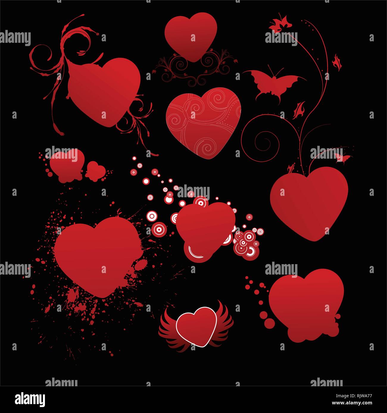 vector illustration of heart for romantic design Stock Vector Image ...