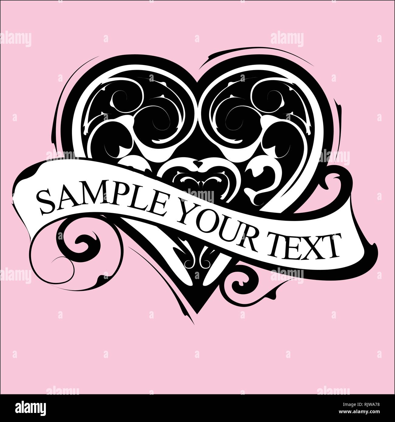 vector illustration of heart for romantic design Stock Vector Image ...