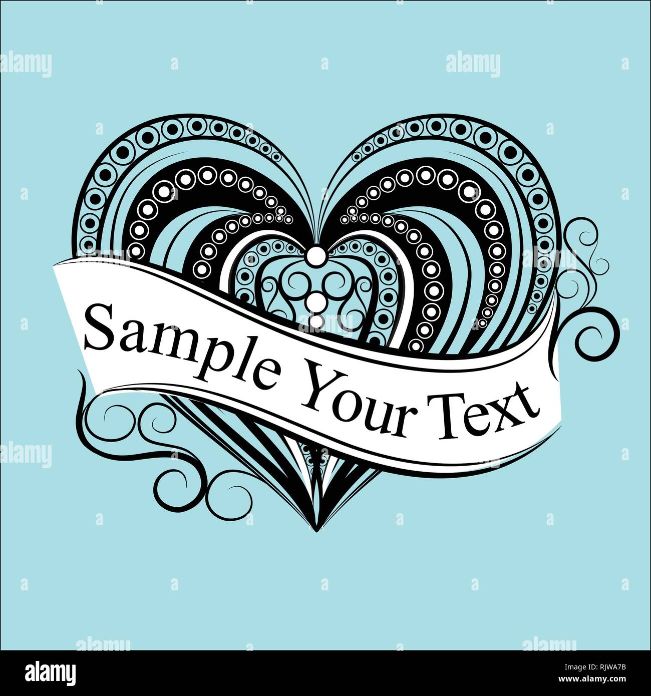 vector illustration of heart for romantic design Stock Vector Image ...