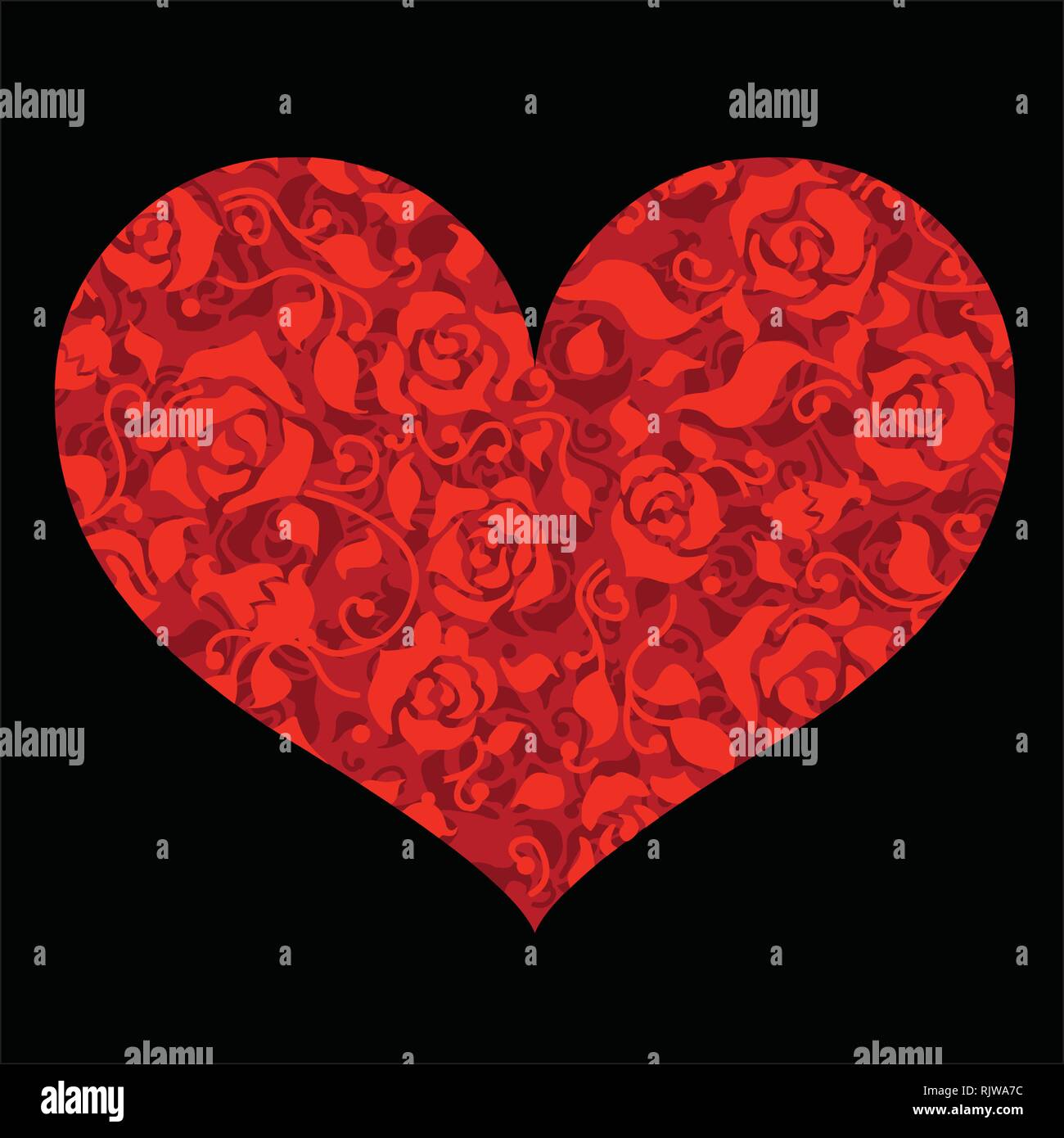 vector illustration of heart for romantic design Stock Vector Image ...
