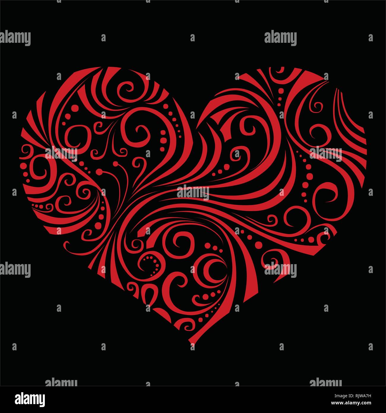 vector illustration of heart for romantic design Stock Vector Image ...