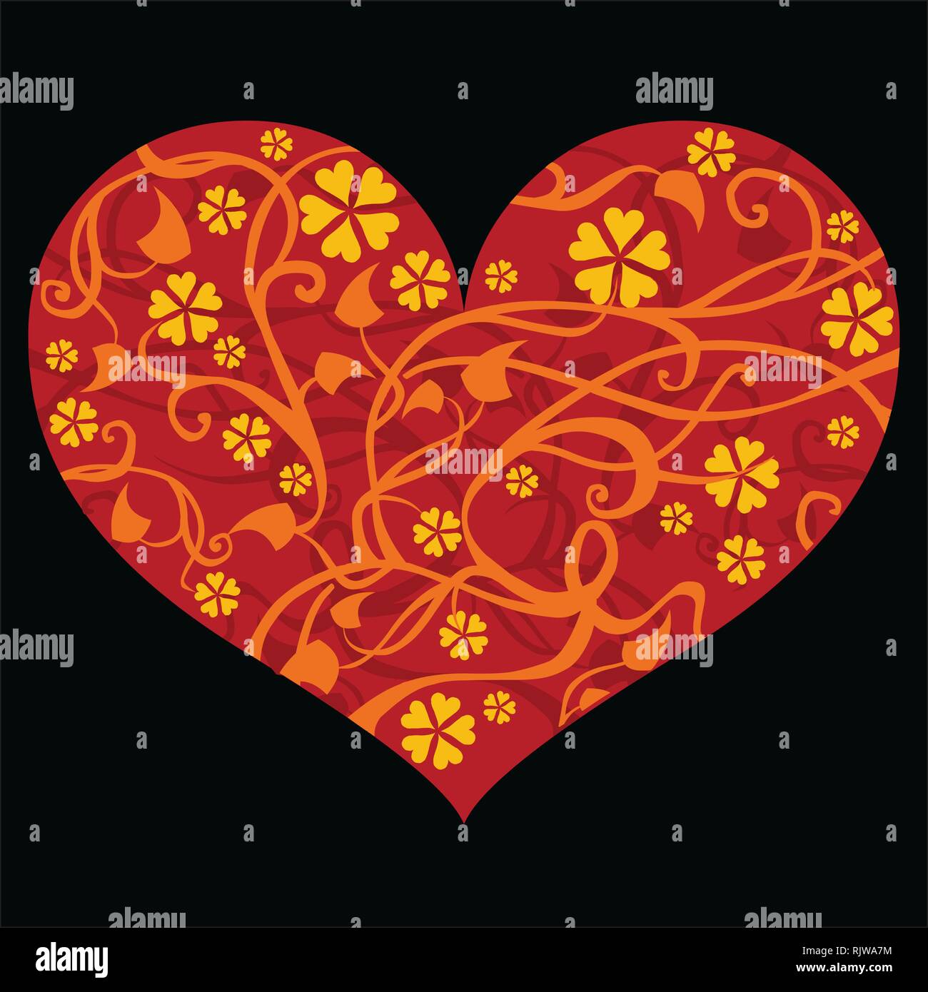 vector illustration of heart for romantic design Stock Vector Image ...