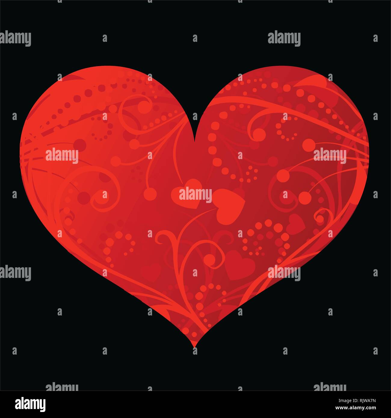 vector illustration of heart for romantic design Stock Vector Image ...