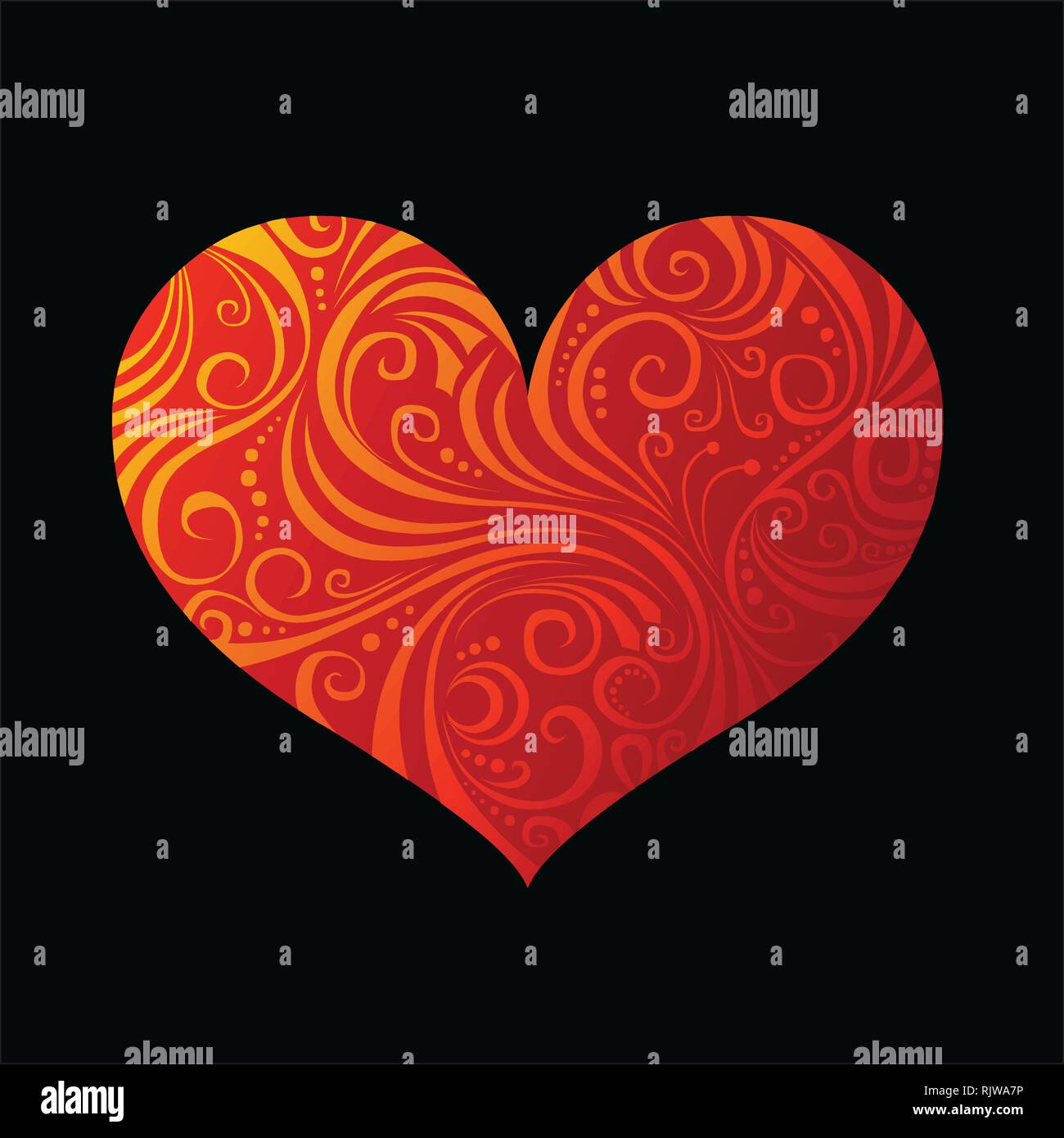 vector illustration of heart for romantic design Stock Vector Image ...