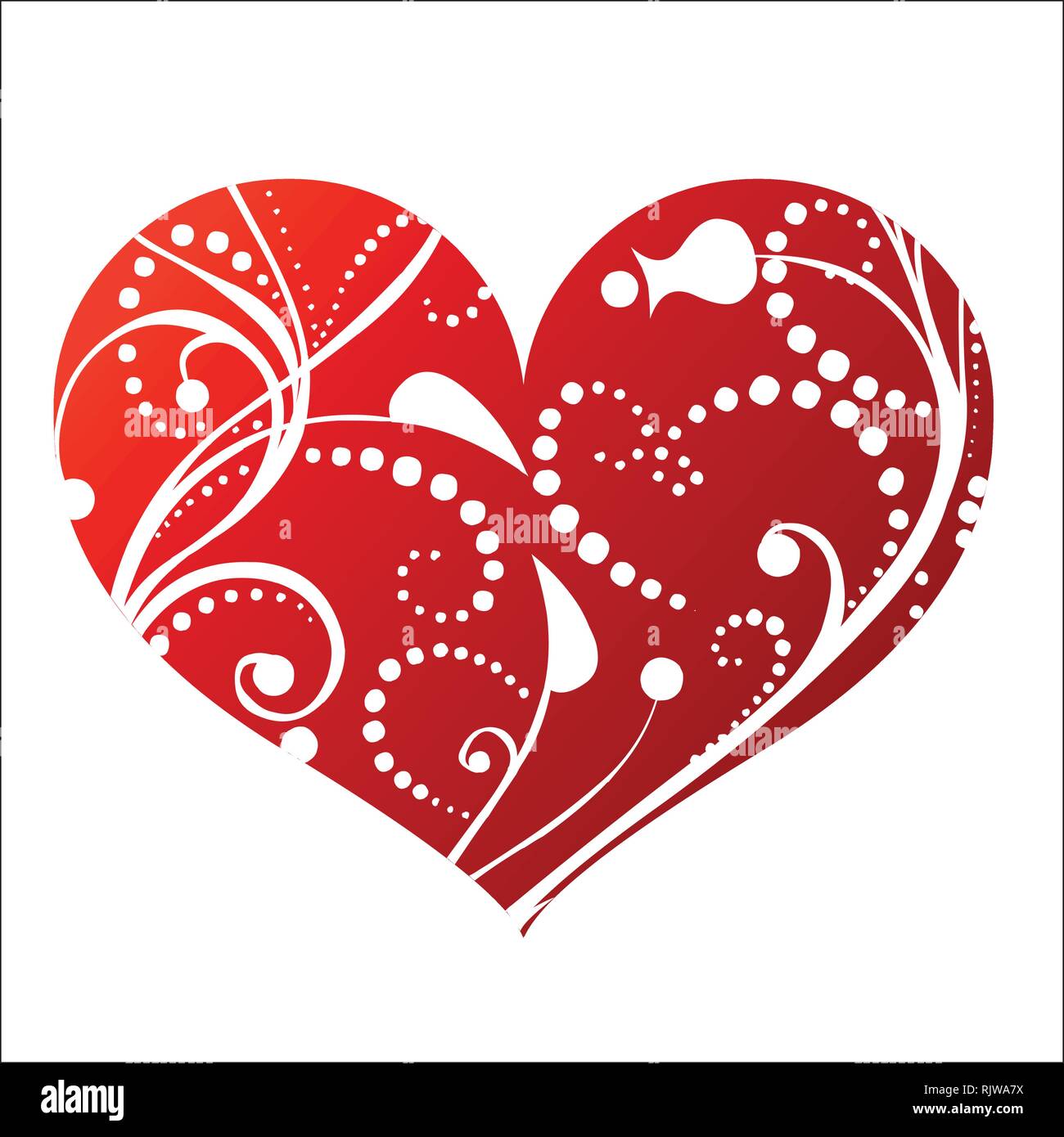 vector illustration of heart for romantic design Stock Vector Image ...
