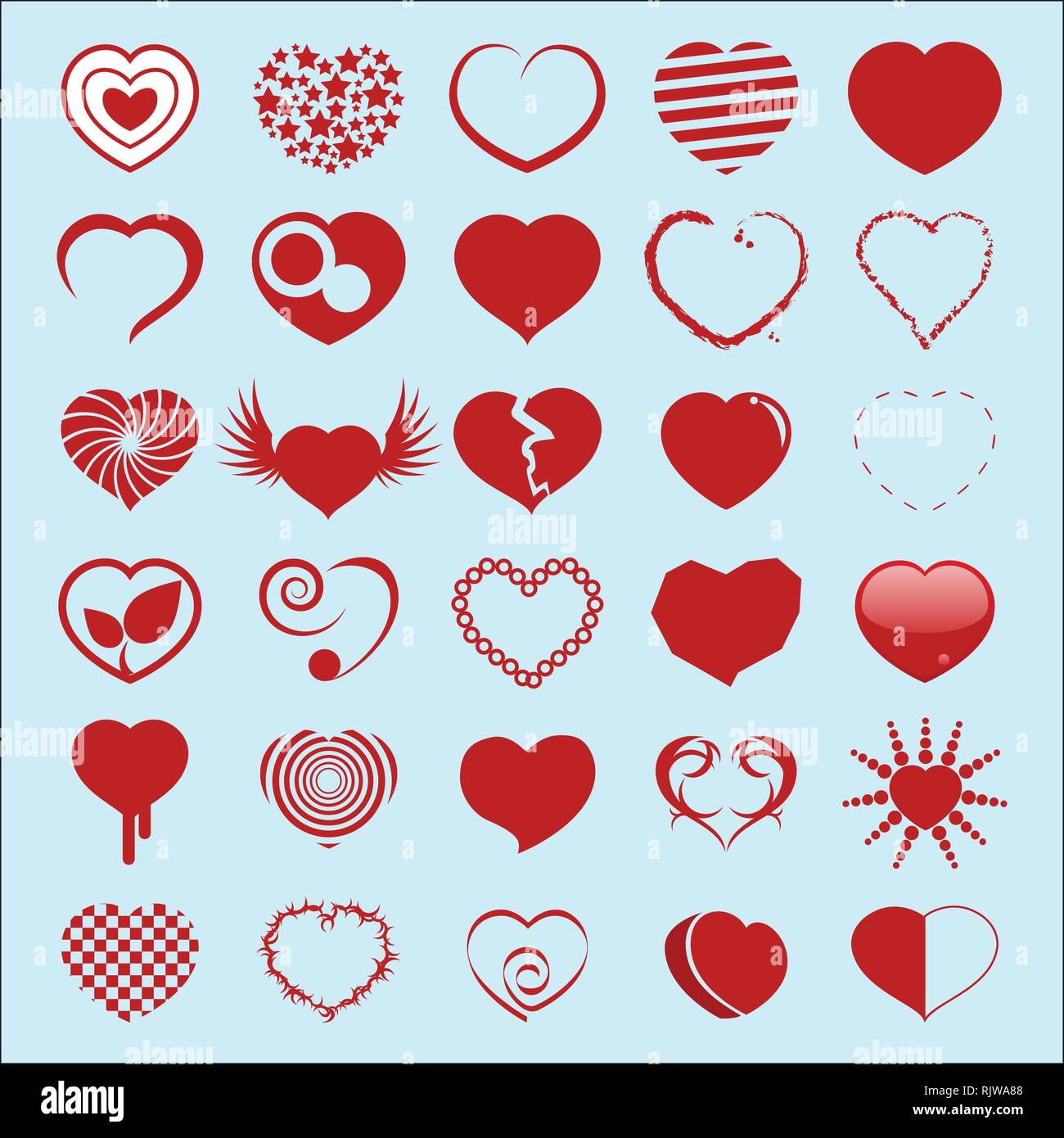 vector illustration of heart for romantic design Stock Vector Image ...