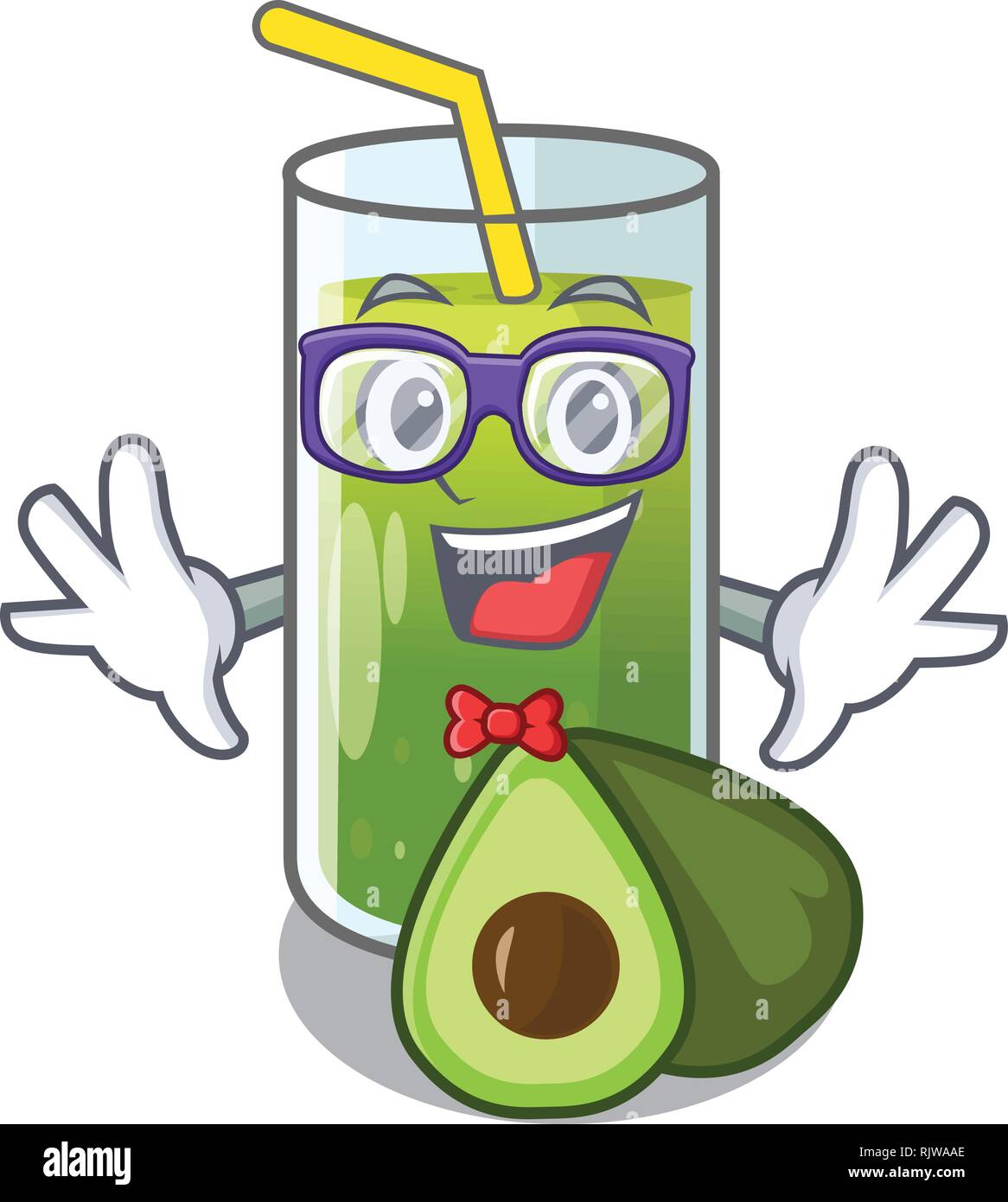 Geek avocado smoothie on wooden cartoon table Stock Vector Image & Art ...