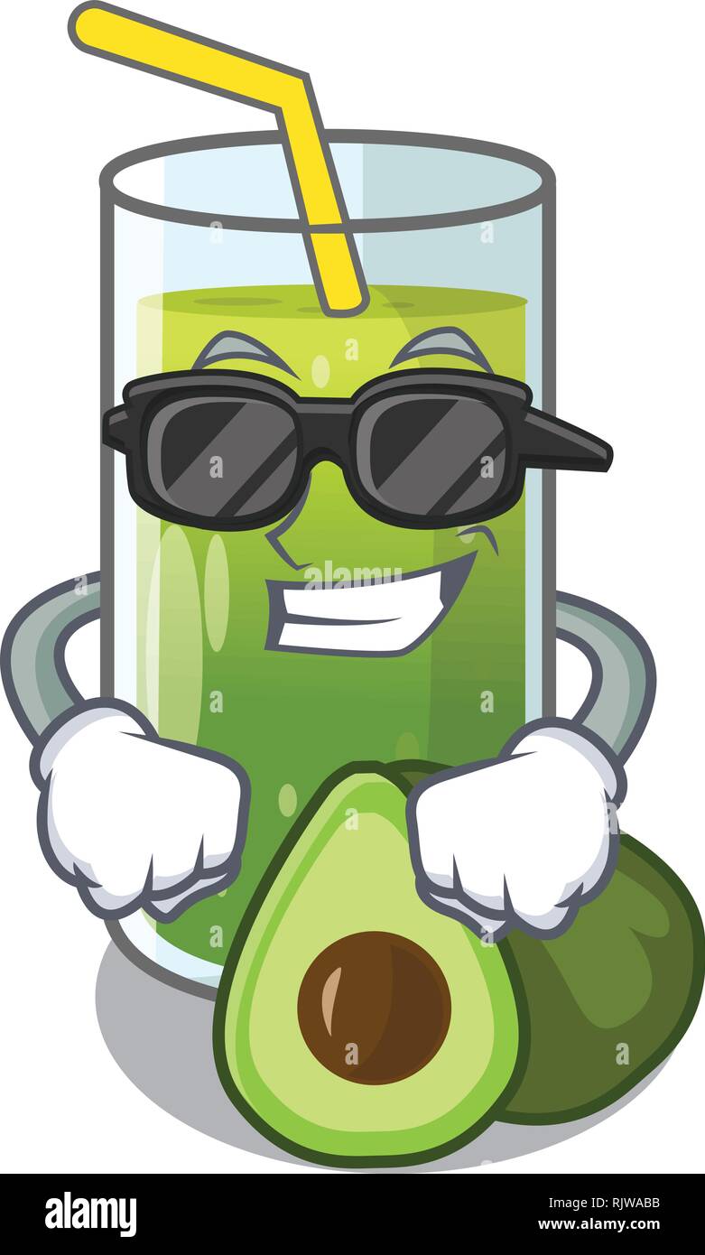 Super cool avocado smoothie on wooden cartoon table Stock Vector Image ...