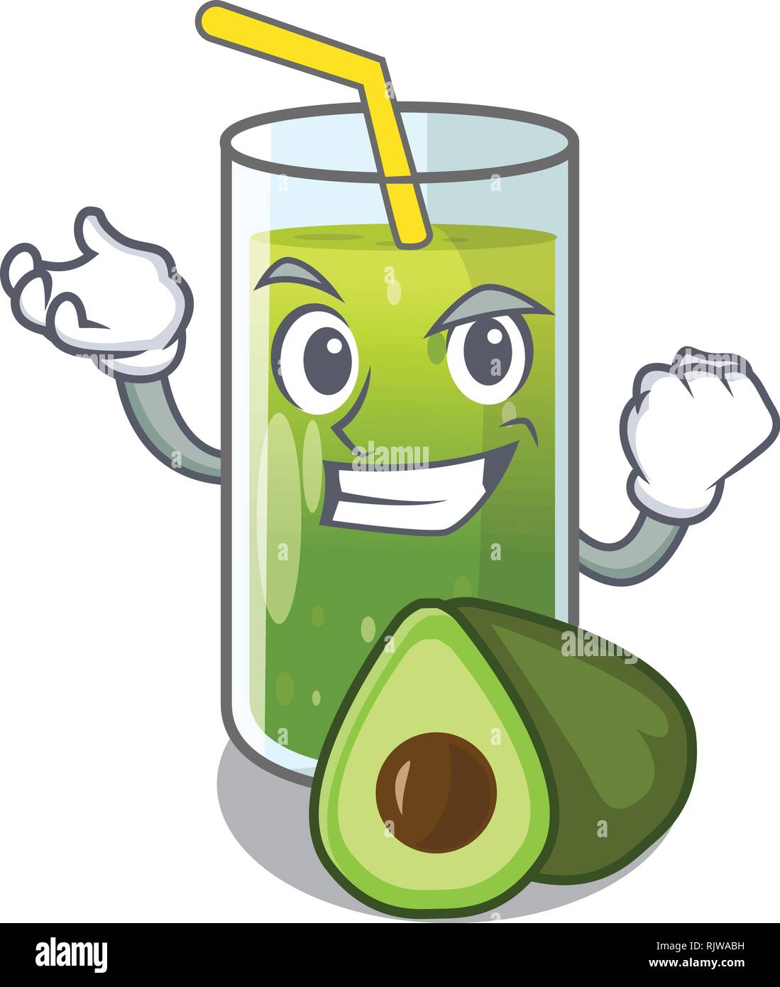 Successful avocado smoothie on wooden cartoon table Stock Vector Image ...
