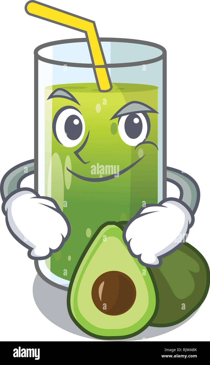 Smirking avocado smoothie on wooden cartoon table Stock Vector Image ...