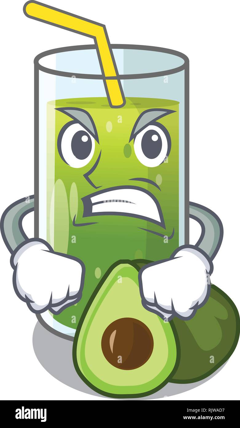 Angry avocado smoothies are isolated on characters Stock Vector Image ...