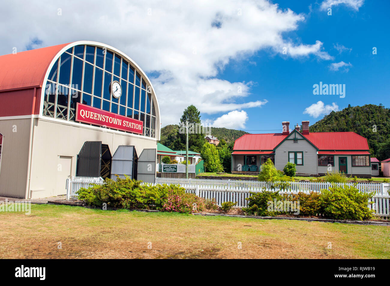 The railway station in Queenstown, a mining town and former home to Mt ...