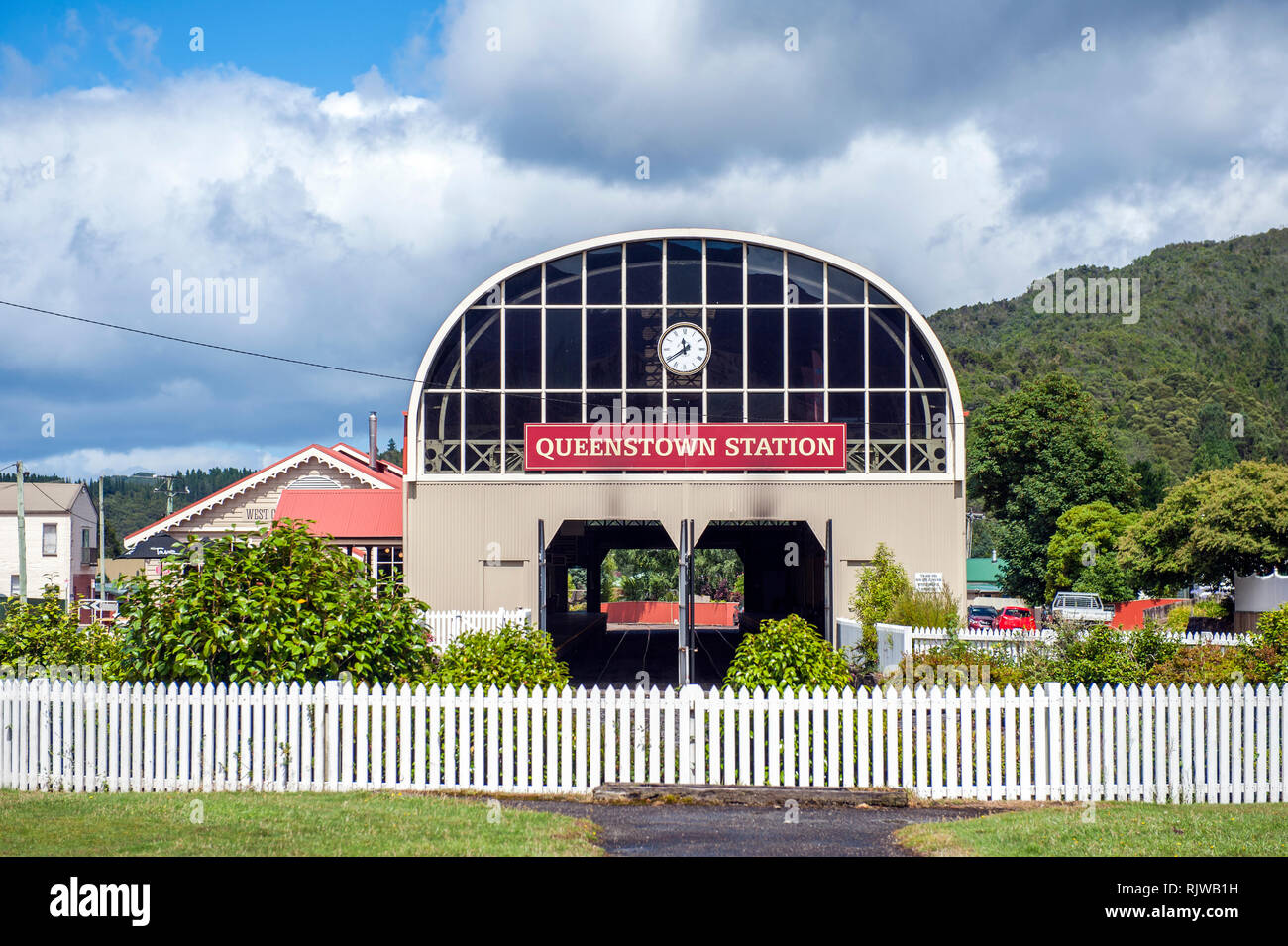 The railway station in Queenstown, a mining town and former home to Mt ...
