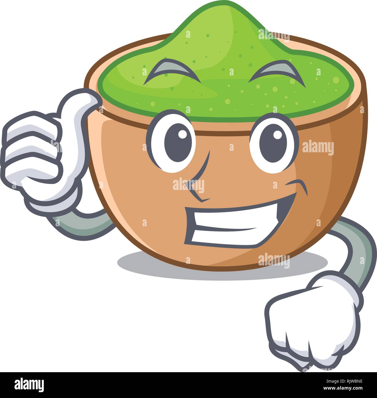 Thumbs up matcha powder in the cartoon shape Stock Vector Image & Art ...