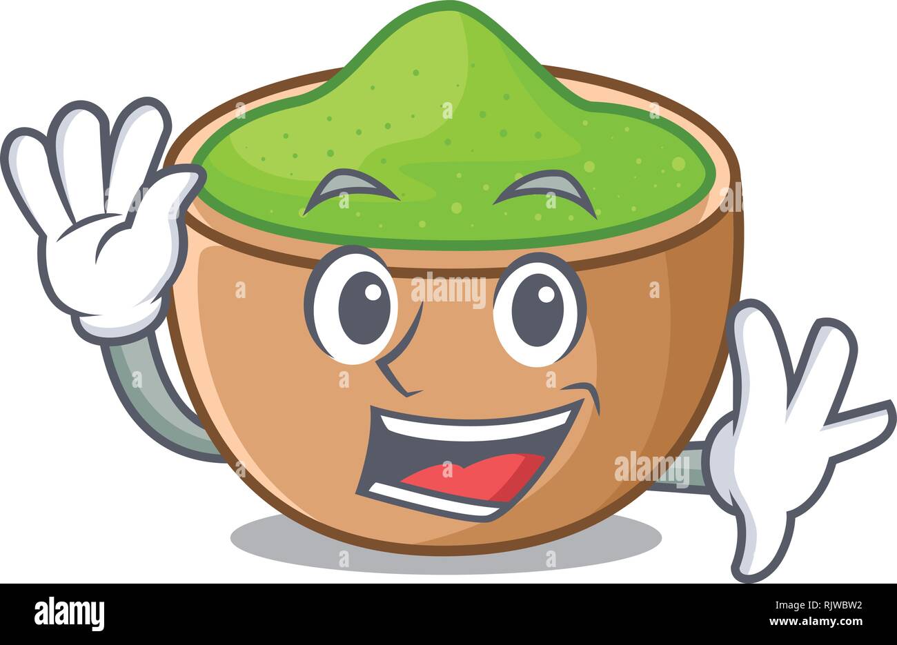 Waving matcha powder in the cartoon shape Stock Vector Image & Art - Alamy
