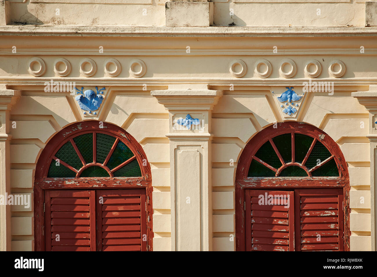 a old shophouse building on the street in George Town, Penang, Malaysia ...