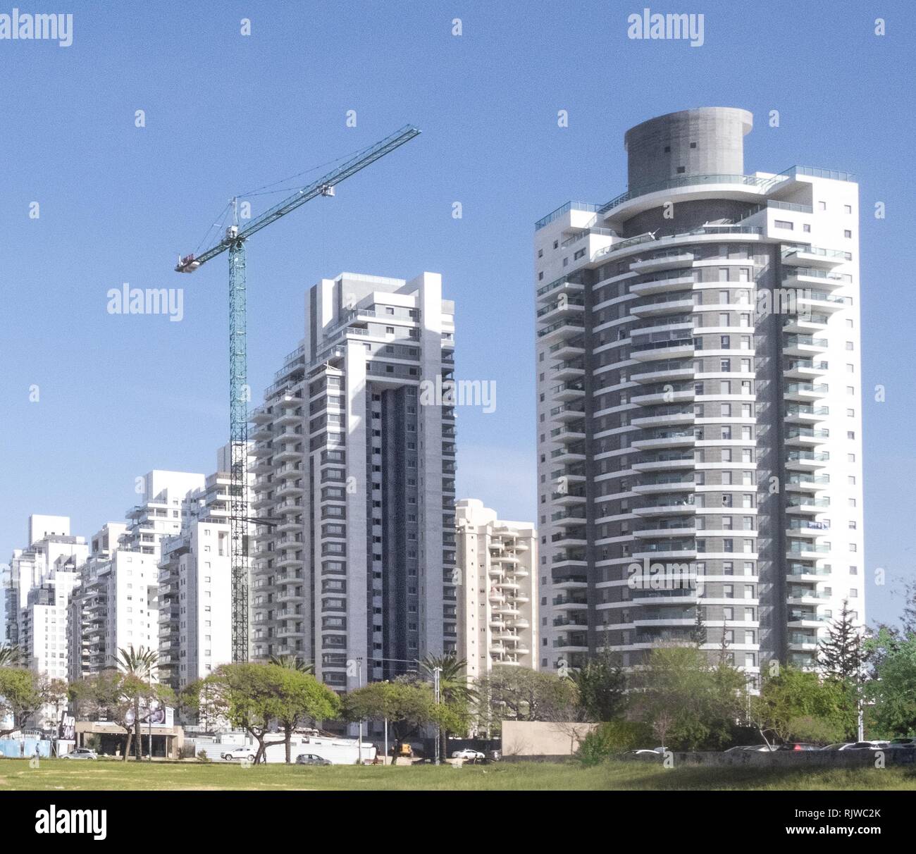 Building yard of Housing construction of houses in a new area of the ...