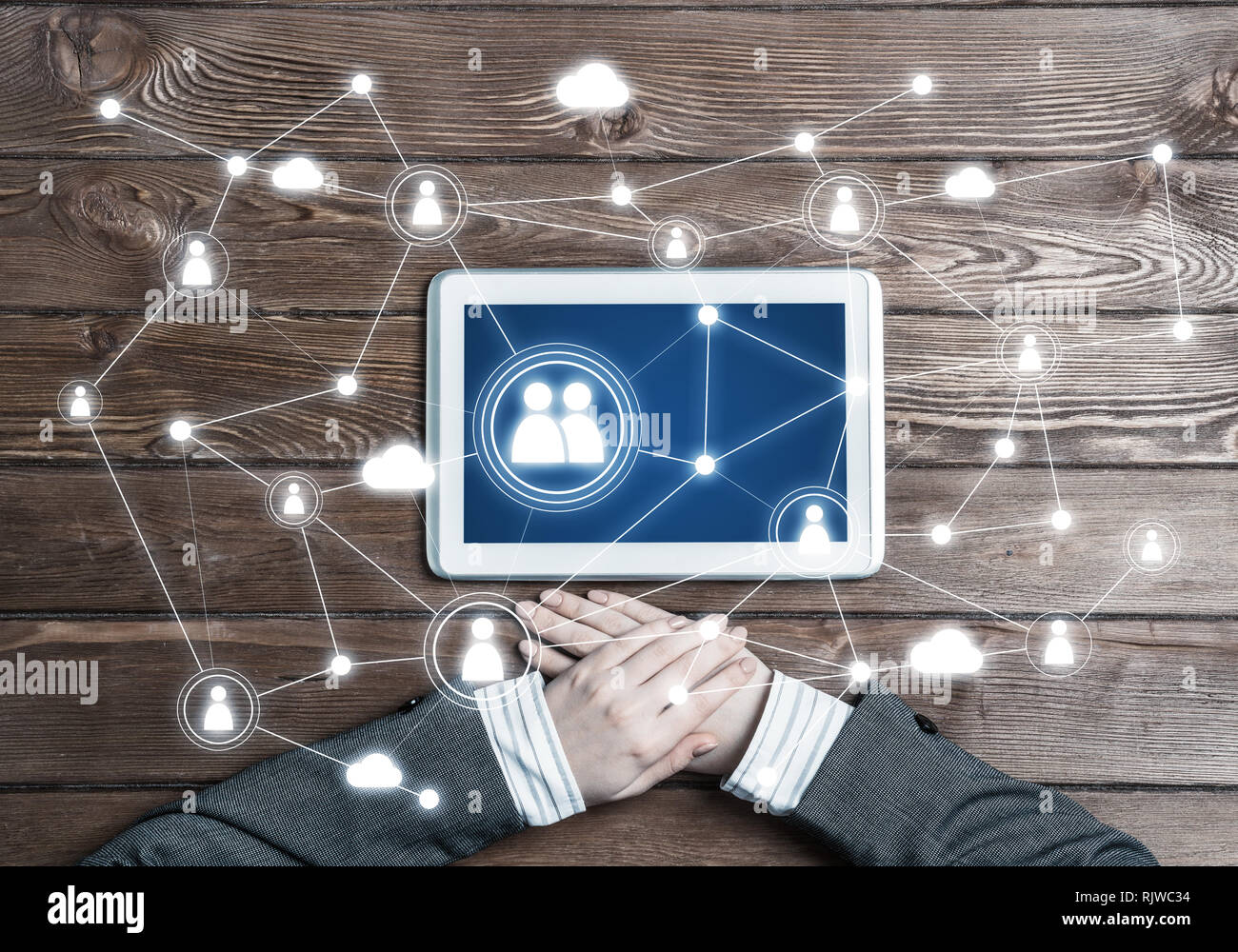 Concept of social communication and networking with social connection ...