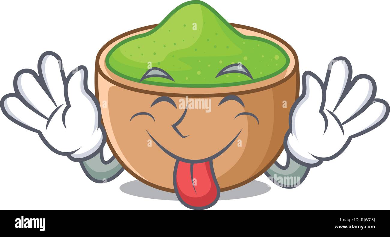 Tongue out matcha powder in isolated with mascot Stock Vector Image ...