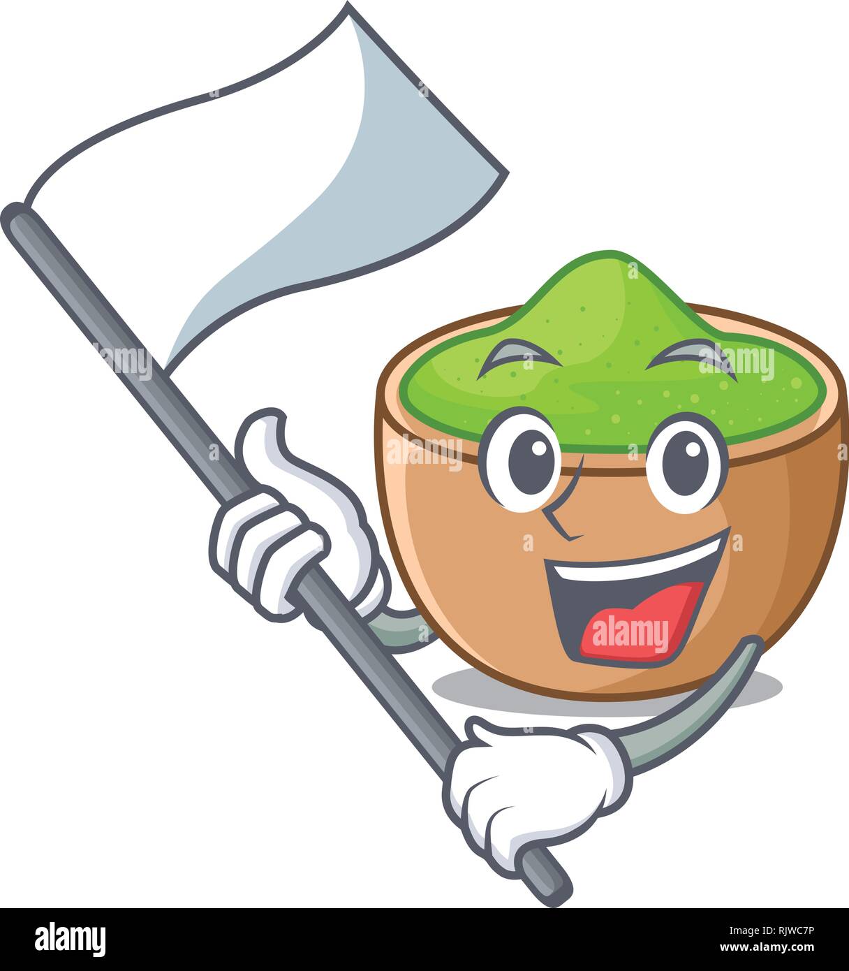 With flag matcha powder in isolated with mascot Stock Vector Image ...