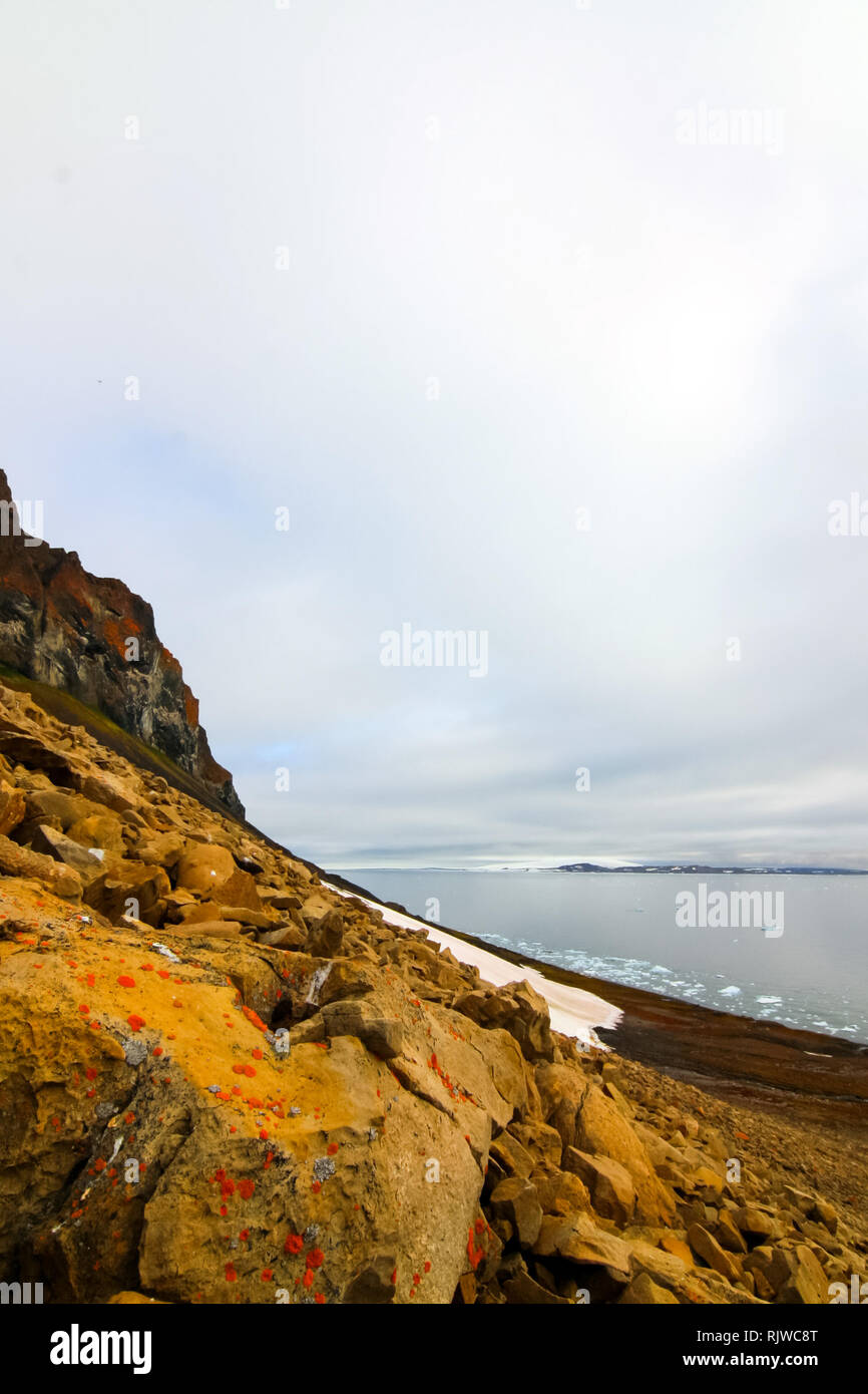 Arctic landscape, arctic tundra and ice of the Arctic Ocean Stock Photo ...