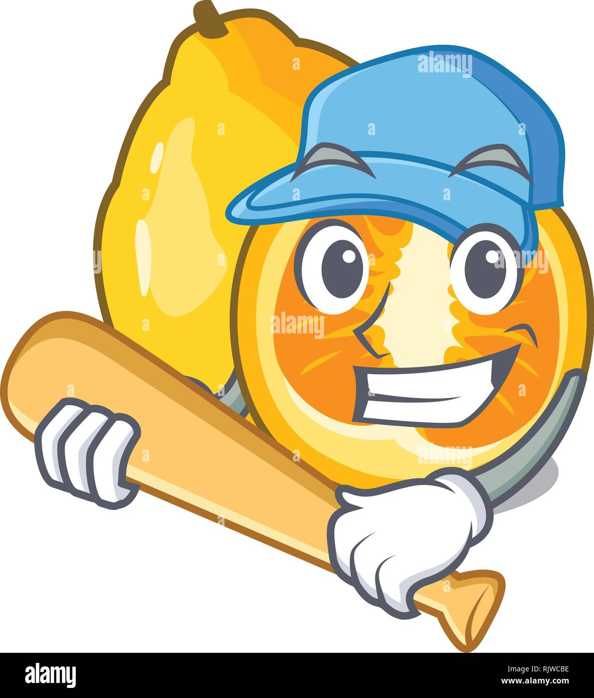 Playing baseball ugli fruit above the cartoon table Stock Vector Image ...